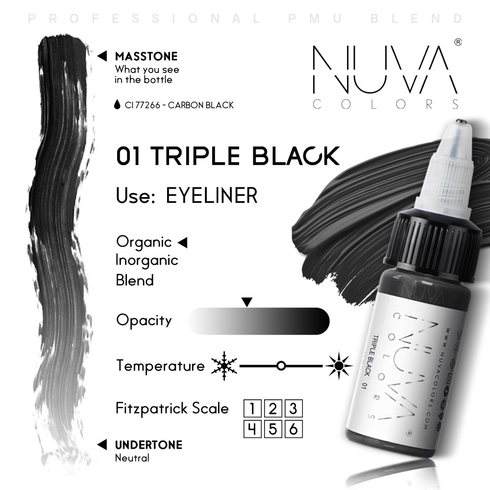 01 TRIPLE BLACK REACH COMPLIANT PMU INK – Nuva Colors