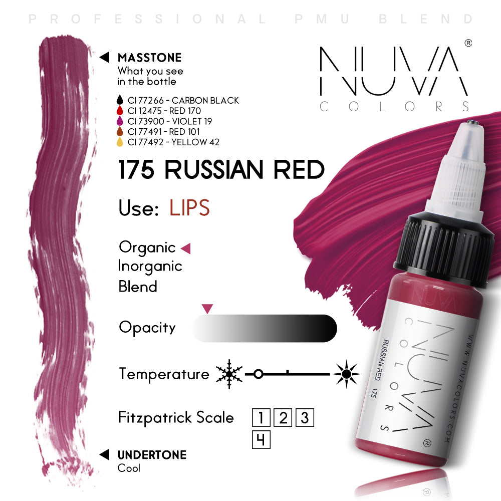 175 Russian Red | Cool Red PMU Pigment for Lip Procedures – Nuva Colors