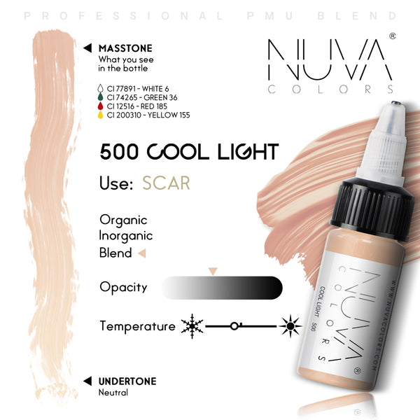 500 Cool Light | REACH Compliant PMU Pigment for Scar Camouflage – Nuva ...
